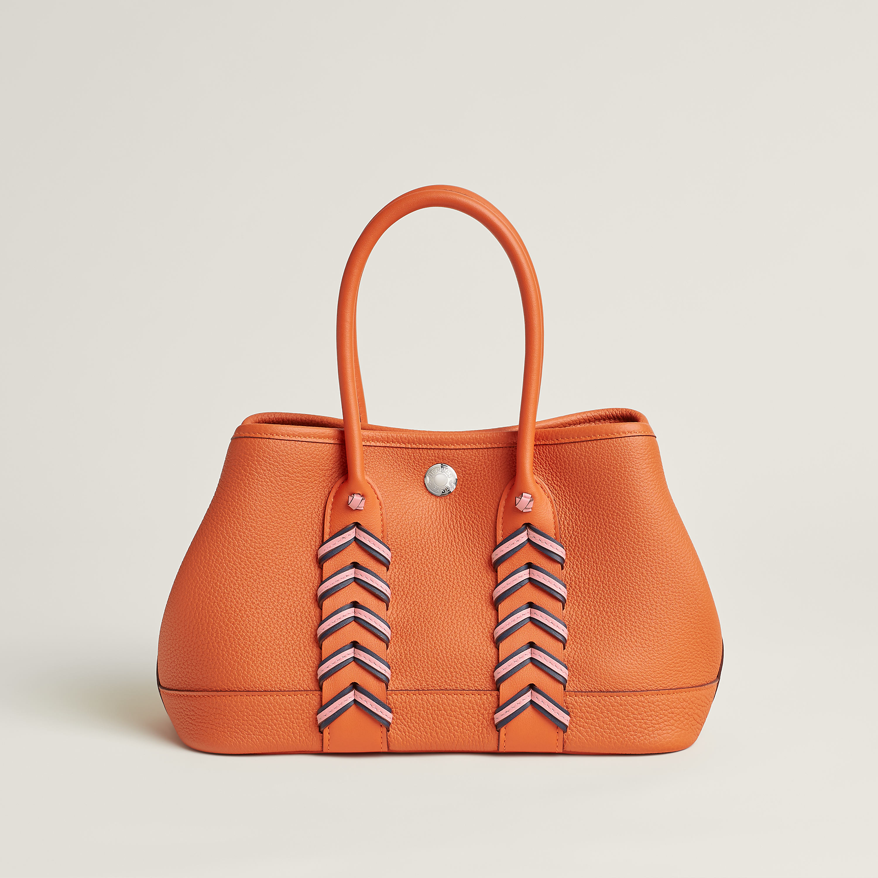 Hermès Neo Garden 23 bredies bag Orange/Rose Sakura/Navy Togo Calfskin ...