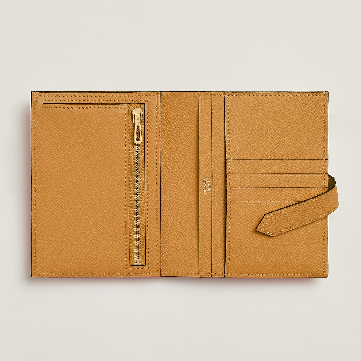 Hermès Bearn Compact wallet Sésame Epsom Calfskin | BagUSeek
