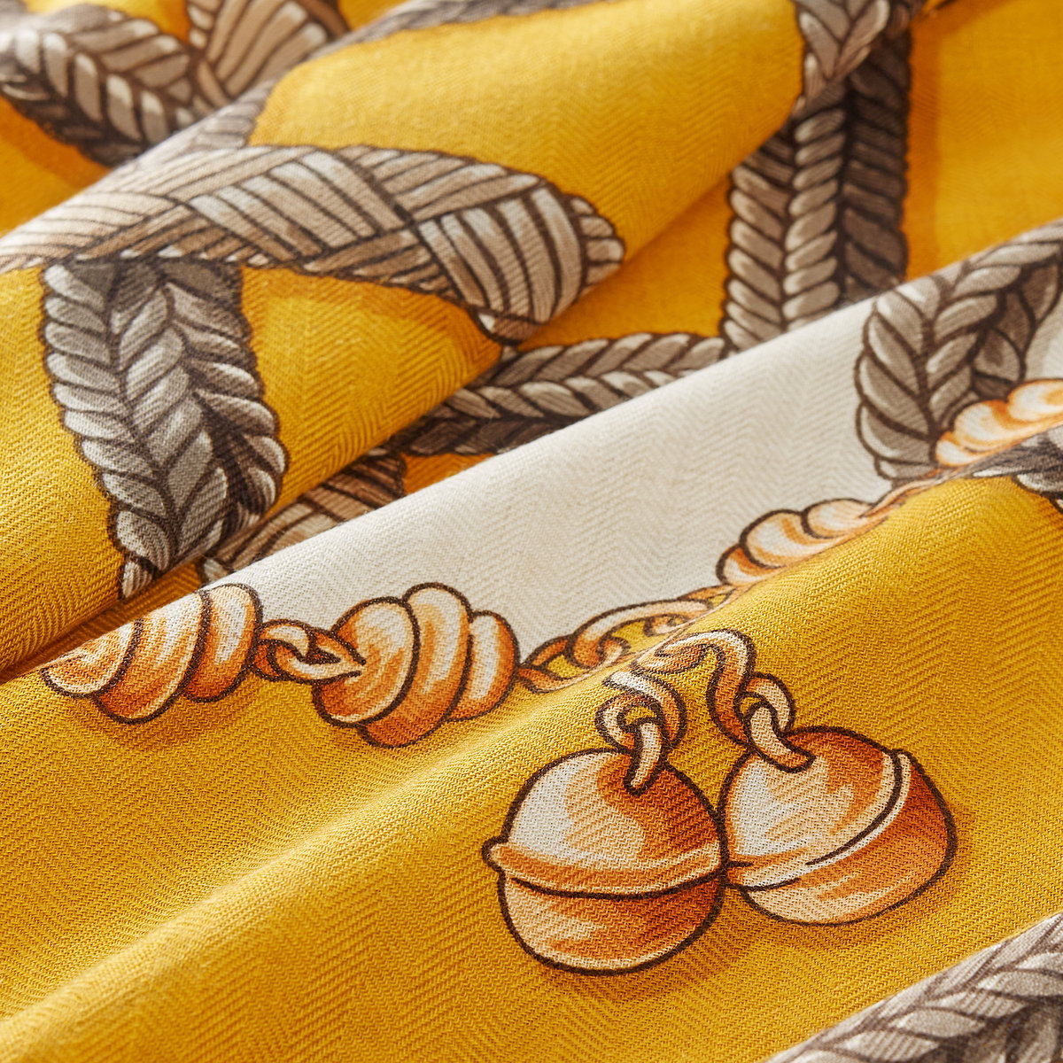 Hermès Palefroi shawl 140 Naturel/safran/brun | BagUSeek