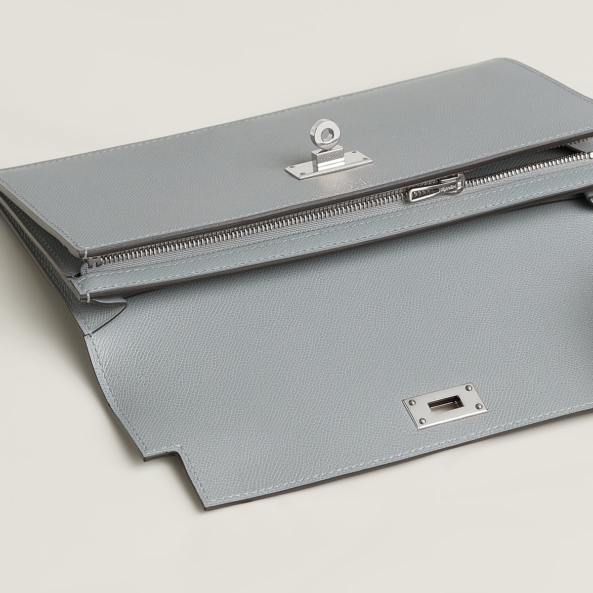 Hermès Kelly Pocket Long wallet Gris Pantin | BagUSeek