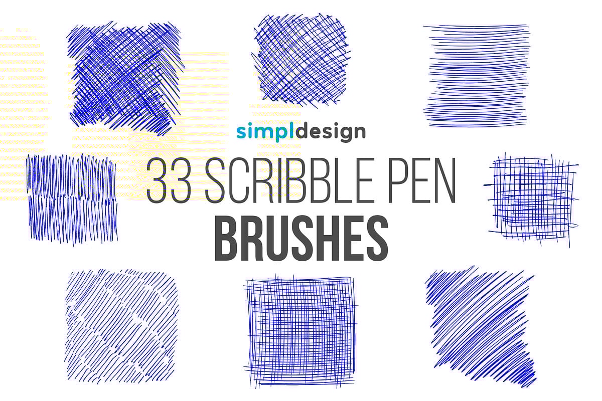 33 Scribble Pen Photoshop Brushes by SimplDesign - Motionstyles
