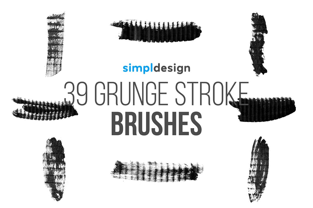 39 Grunge Stroke Photoshop Brushes by SimplDesign - Motionstyles