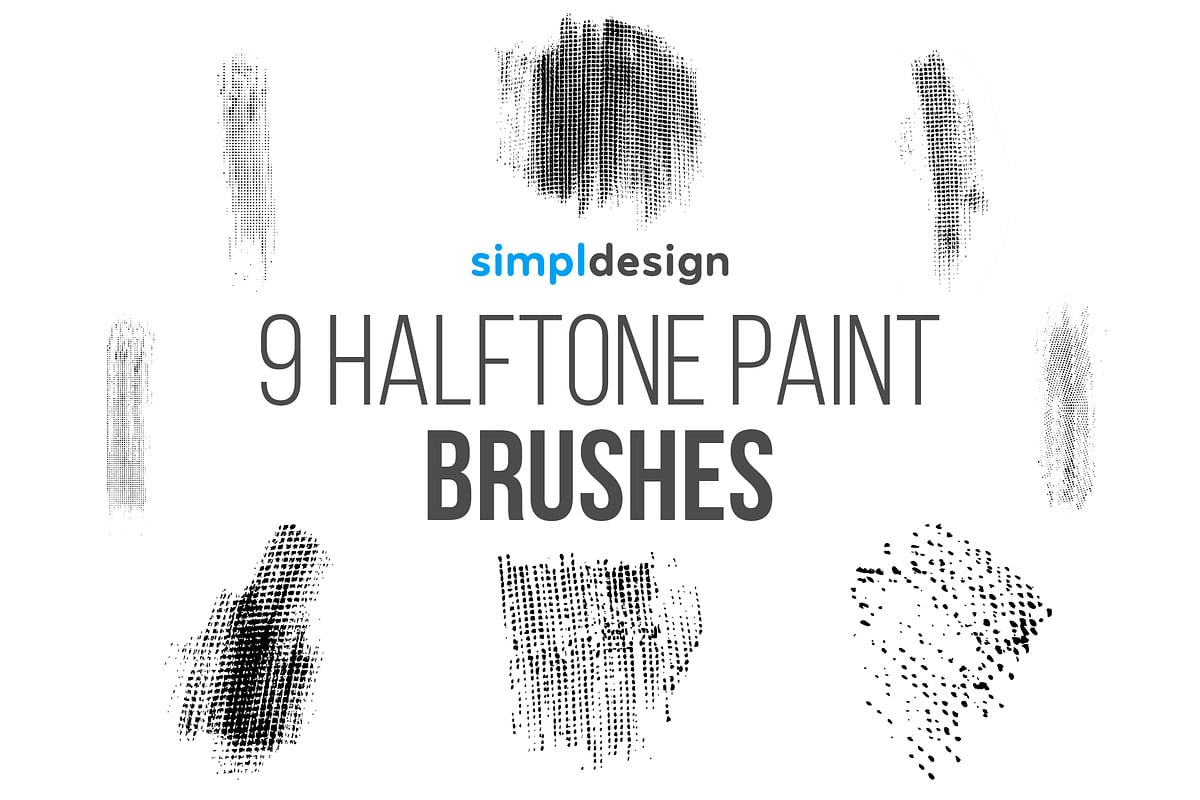 9 Halftone Paint Photoshop Brushes by SimplDesign - Motionstyles