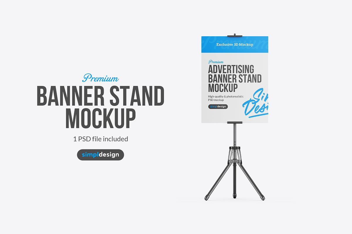 Banner Stand Mockup by SimplDesign - Motionstyles