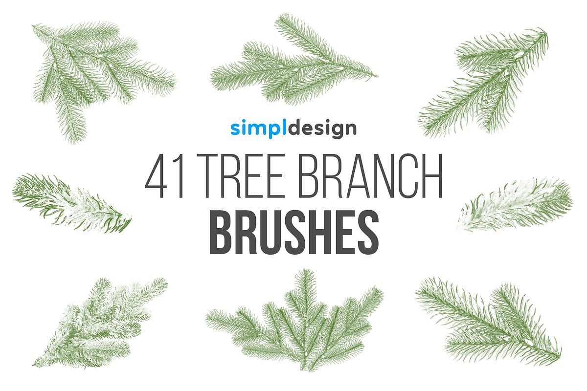 Christmas Tree Branch Brushes by SimplDesign - Motionstyles