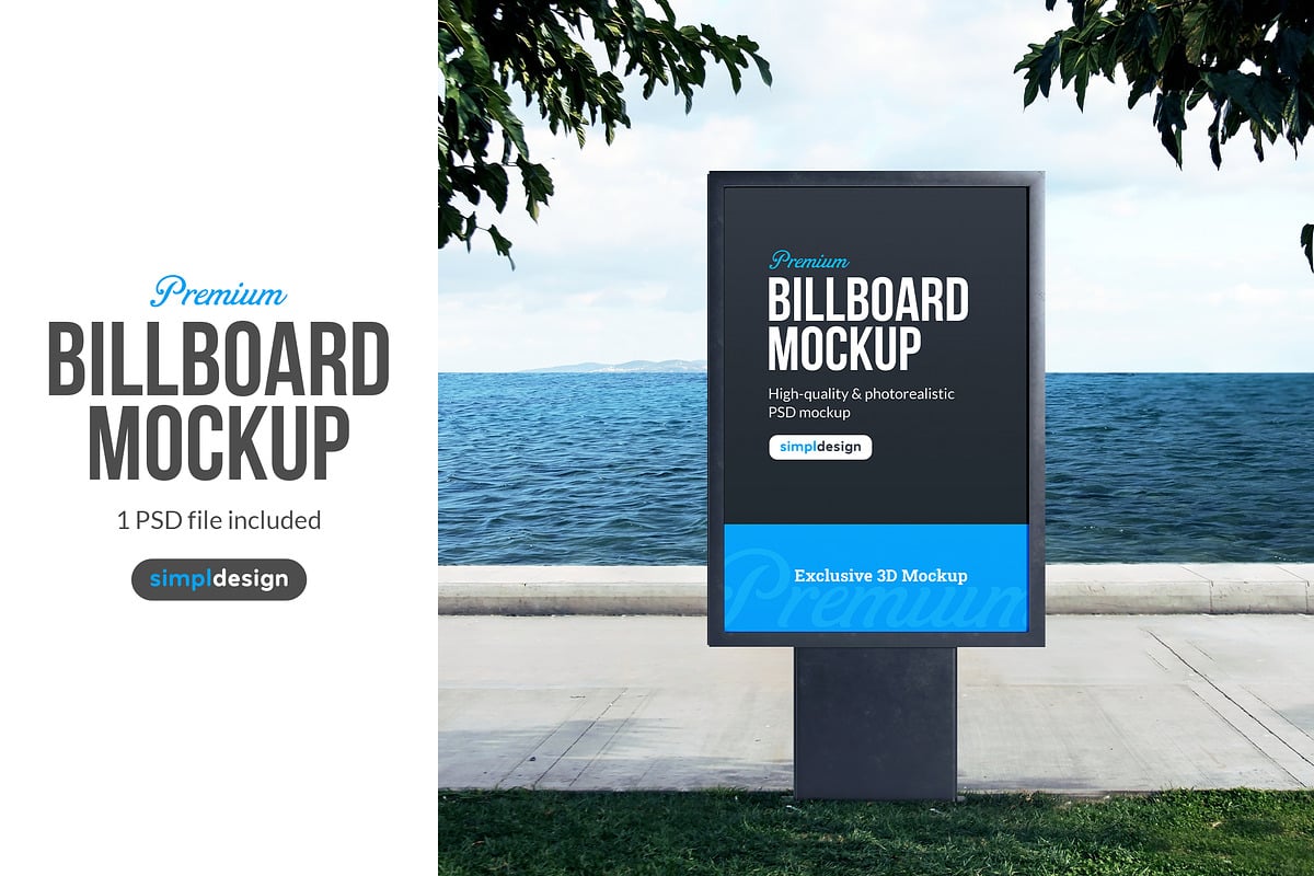 Seaside Billboard Mockup by SimplDesign - Motionstyles