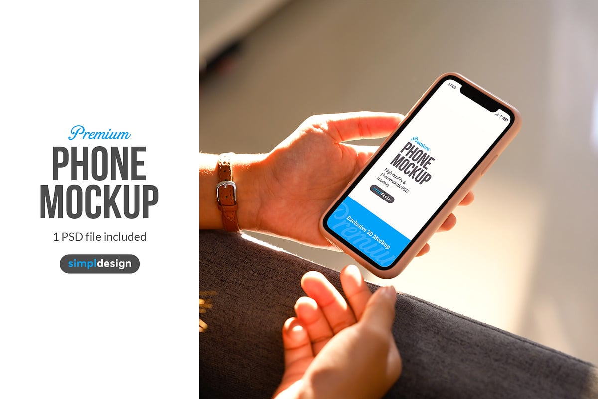 Sunlight Sofa Phone Mockup by SimplDesign - Motionstyles