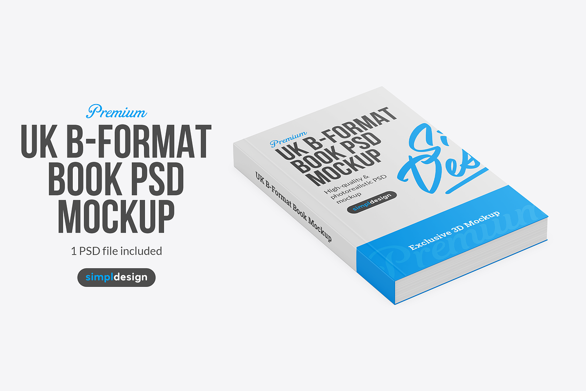 UK B-Format Book Mockup by SimplDesign - Motionstyles