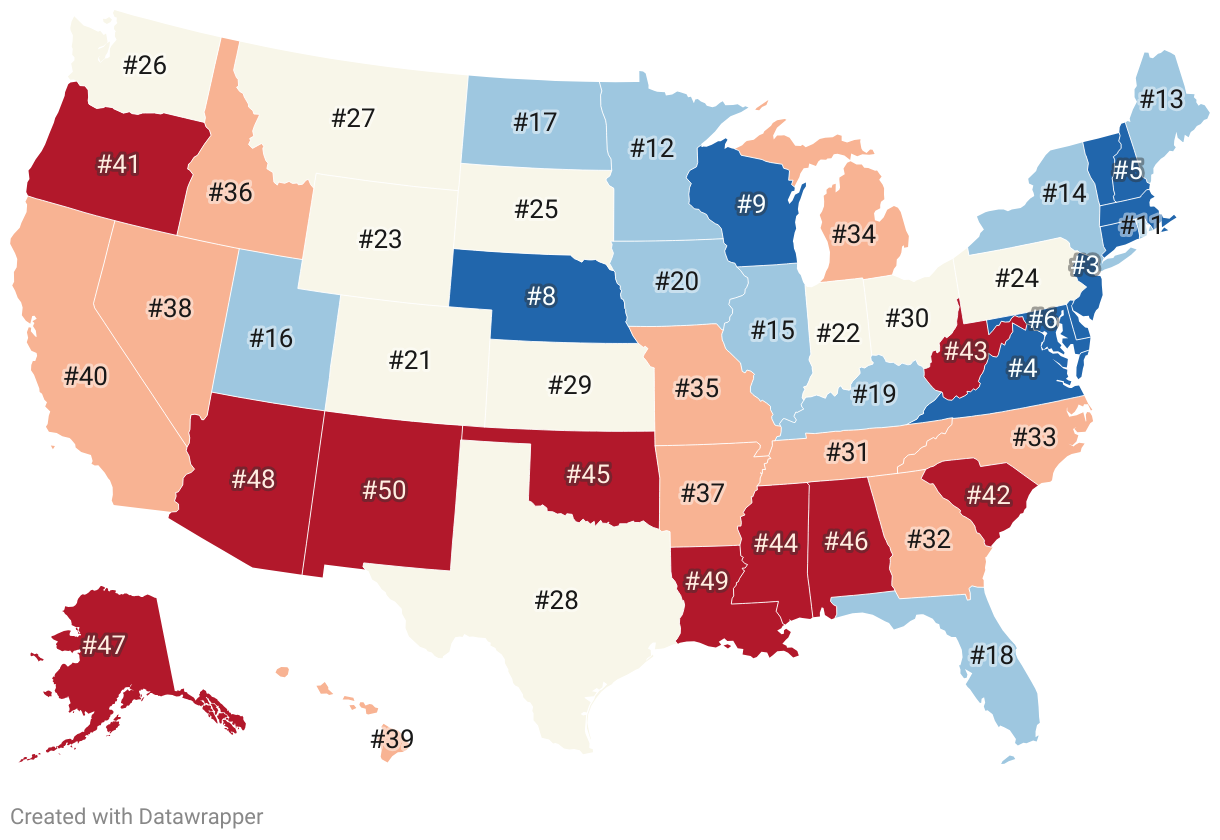 Public School Rankings By State 2025