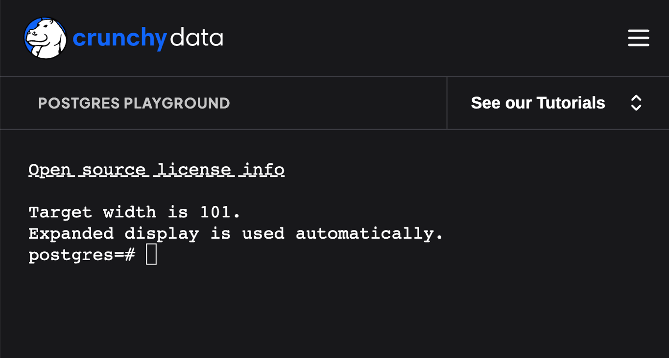The Postgres Playground: BYOS (Bring Your Own SQL) | Crunchy Data Blog The Postgres Playground: BYOS (Bring Your Own SQL) | Crunchy Data Blog