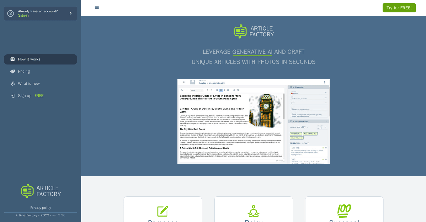 Article Factory - Reviews, Pricing, Features | SERP AI