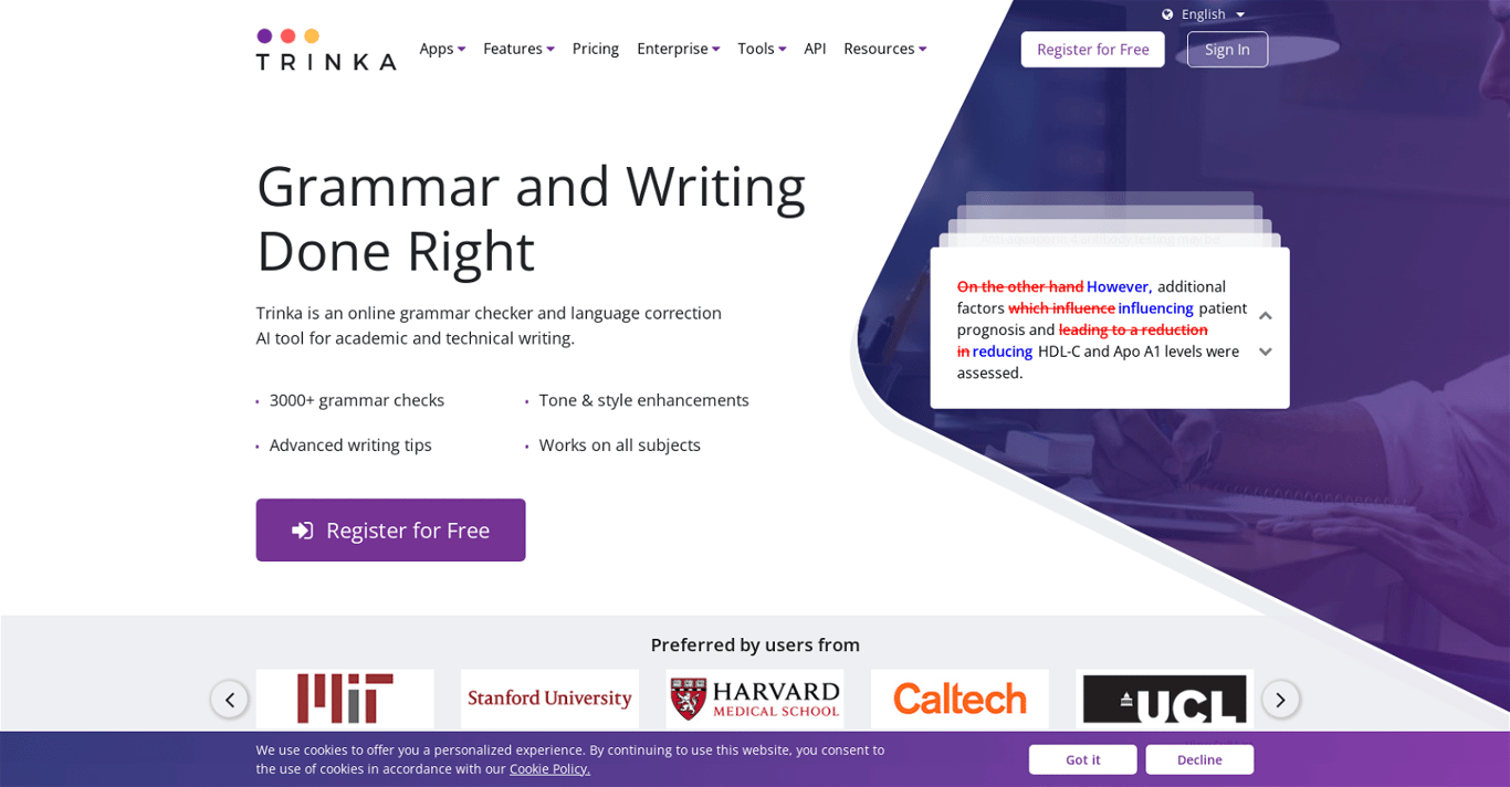 Trinka - Reviews, Pricing, Features | SERP AI