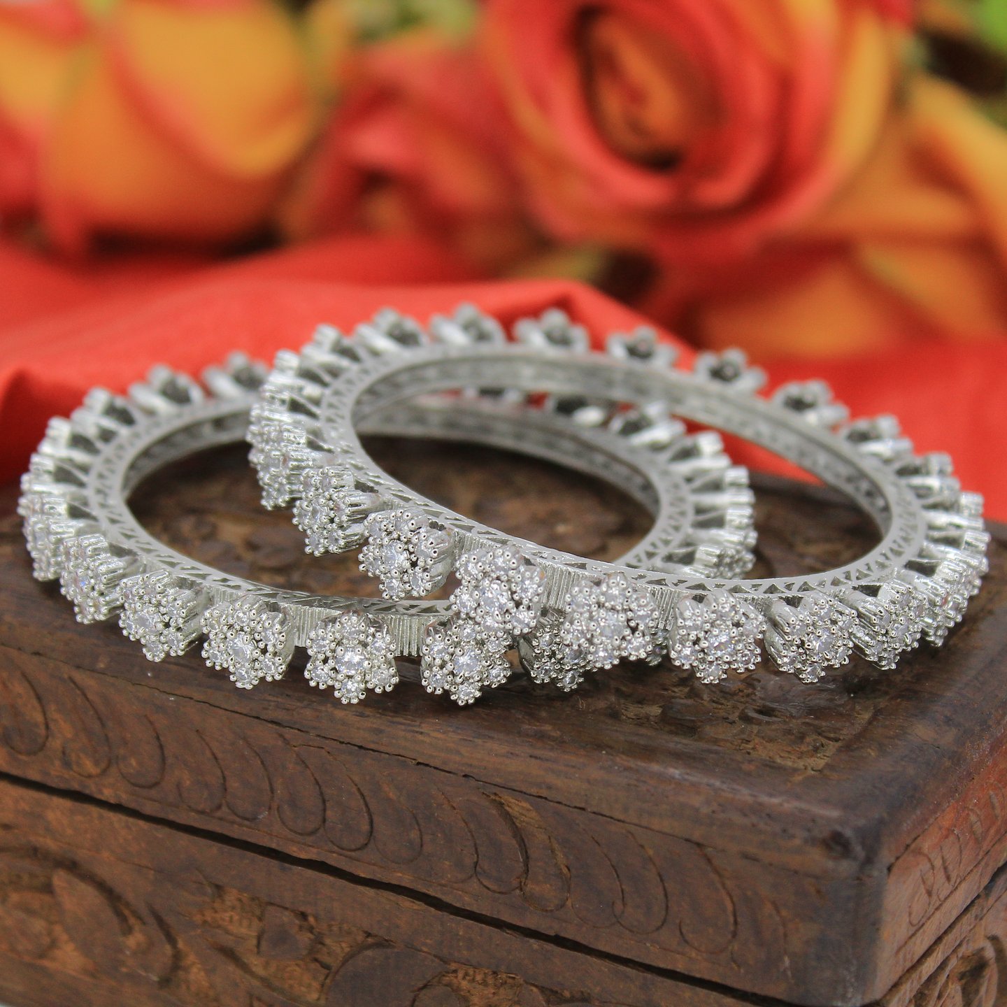 American Diamond Pachheli Bangles