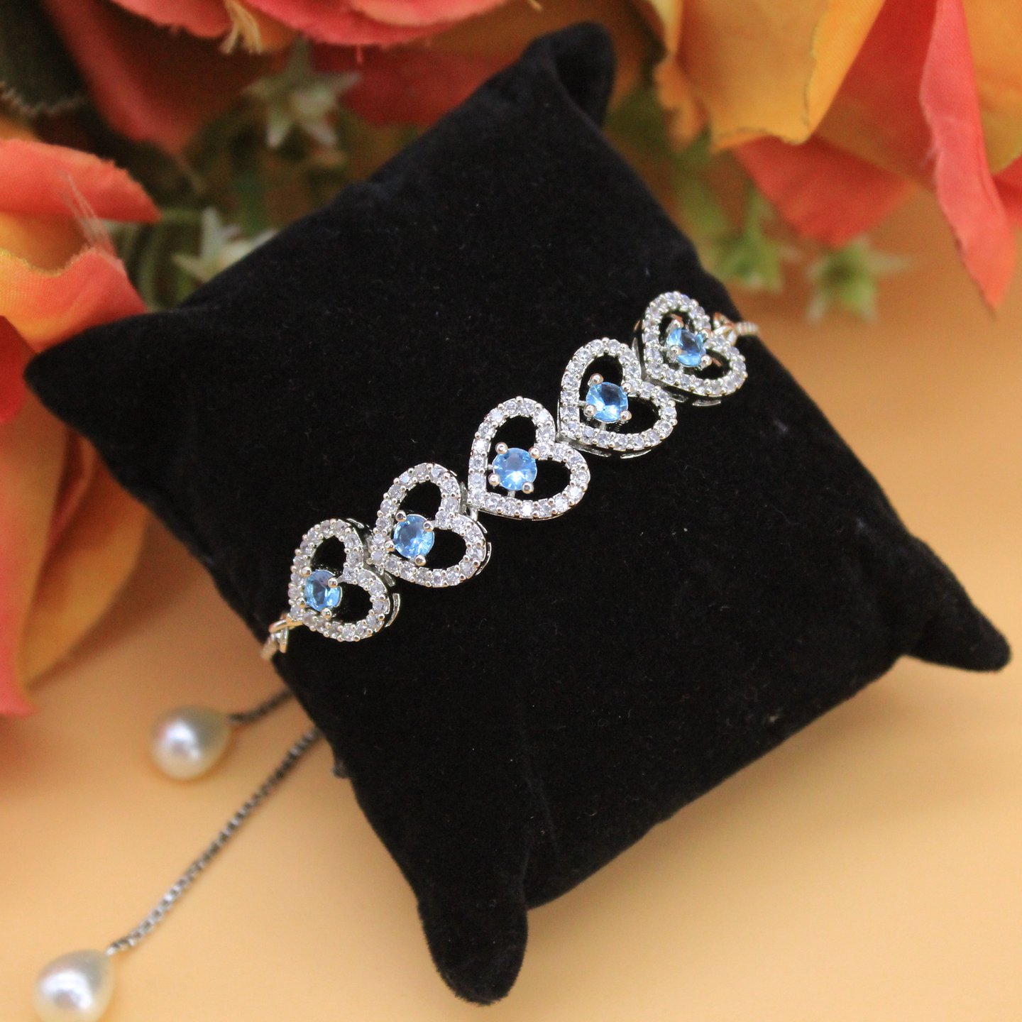 Buy Manu Heart Shape American Diamond Bracelet Online for Girls and ...