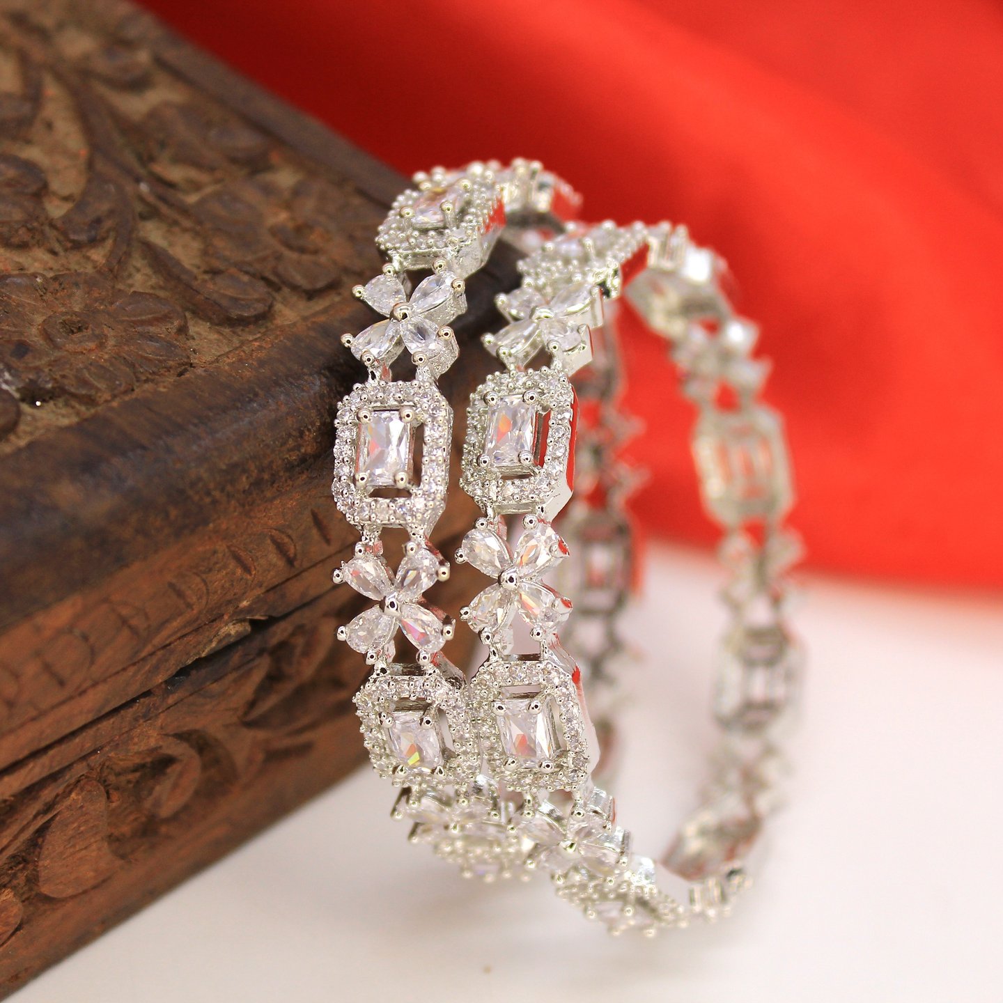 Buy Anshika American Diamond Bangles for Women.| Noori By Nikita