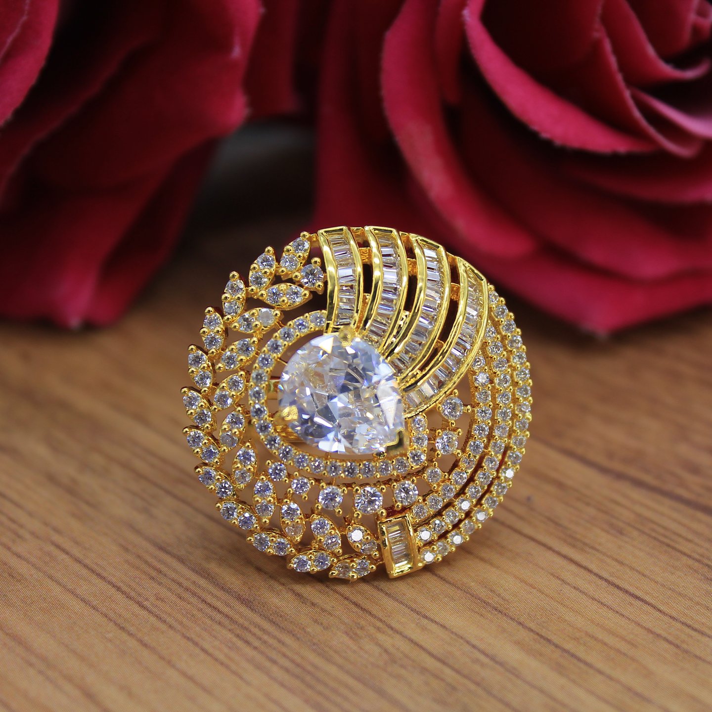 Riya American Diamond Ring | Noori By Nikita