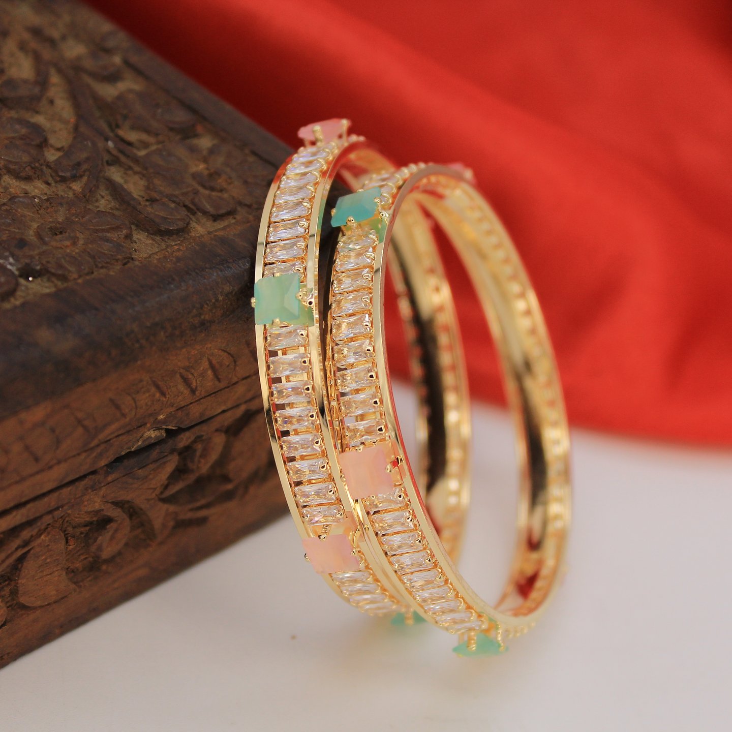 Buy Pastel American Diamond Bangles online for Women