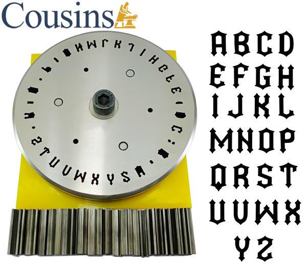 Alphabet Disc Cutter, Gothic (8mm Letters)
