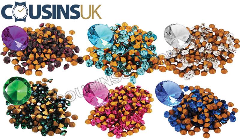 Coloured Glass Paste Stones by Size