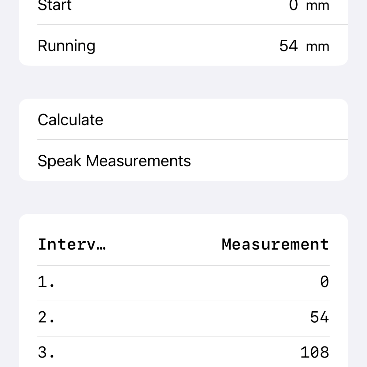 Running Measurements Calculator