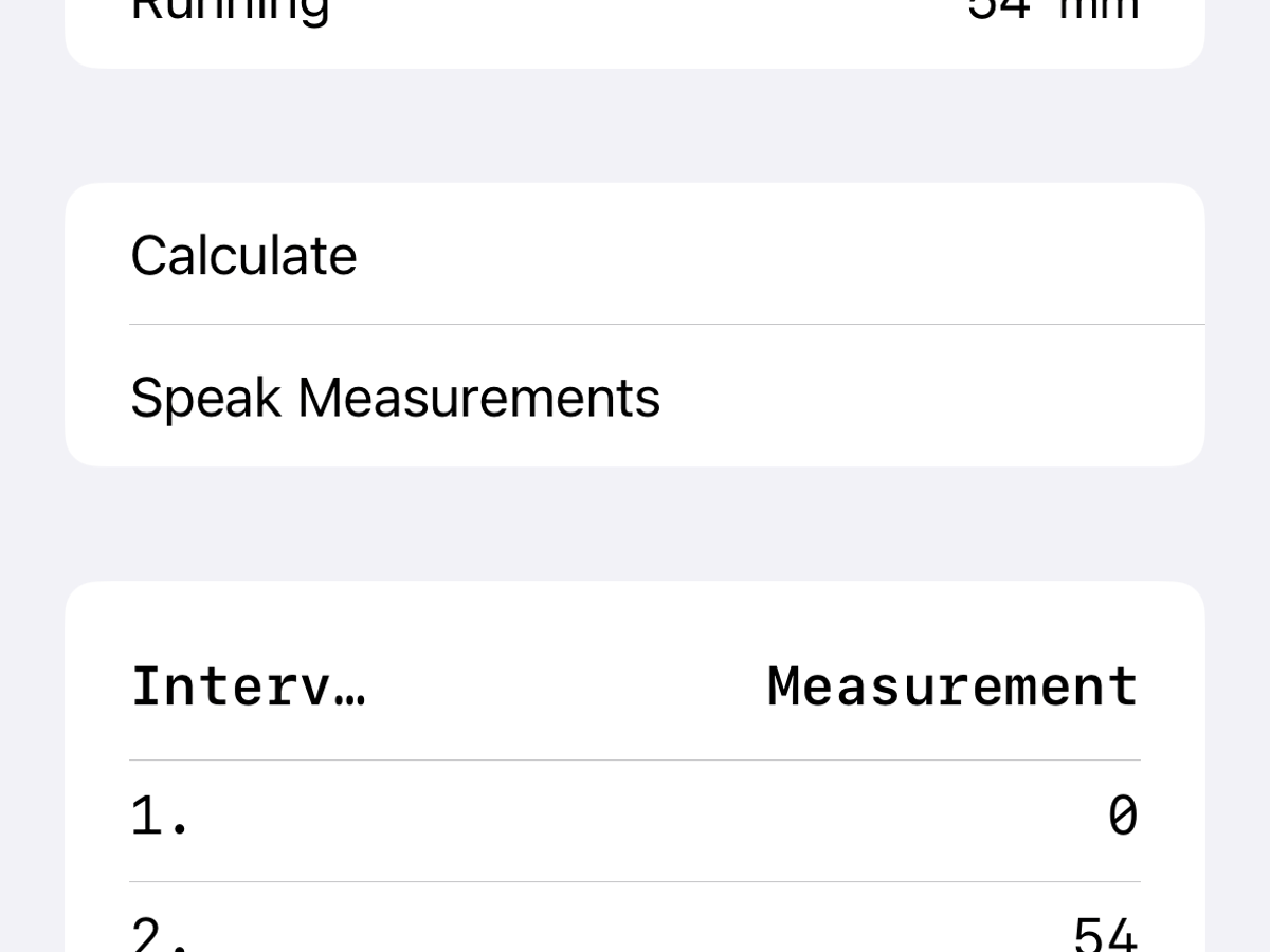 Running Measurements Calculator