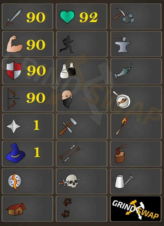 OSRS Main Accounts - High Skill Total - GrindSwap