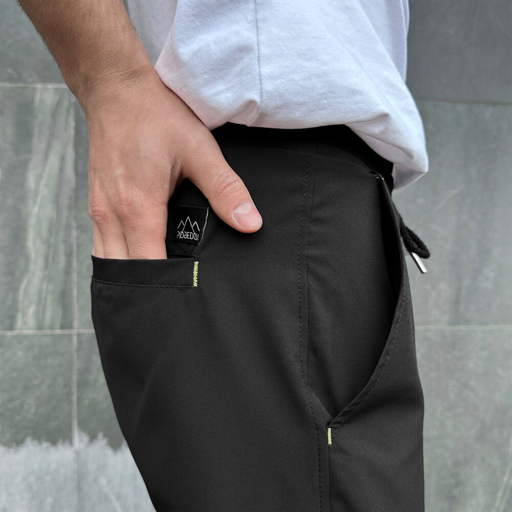 Чоловічі штани джогери з кишенями чорні Pobedov Vershyna POBEDOV – купити в інтернет магазині BEZET