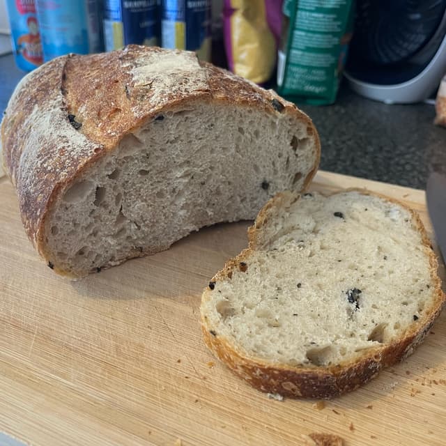 Sourdough Kalamata Bread at Bread Collection, Birmingham - Vegan Dish ...