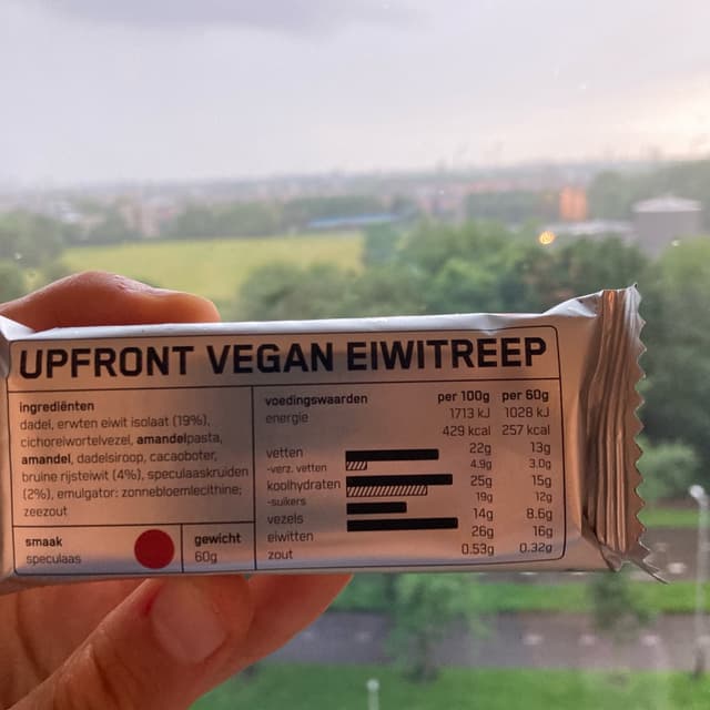 Vegan eiwitreep - speculaas from Upfront - Vegan Product Reviews ...
