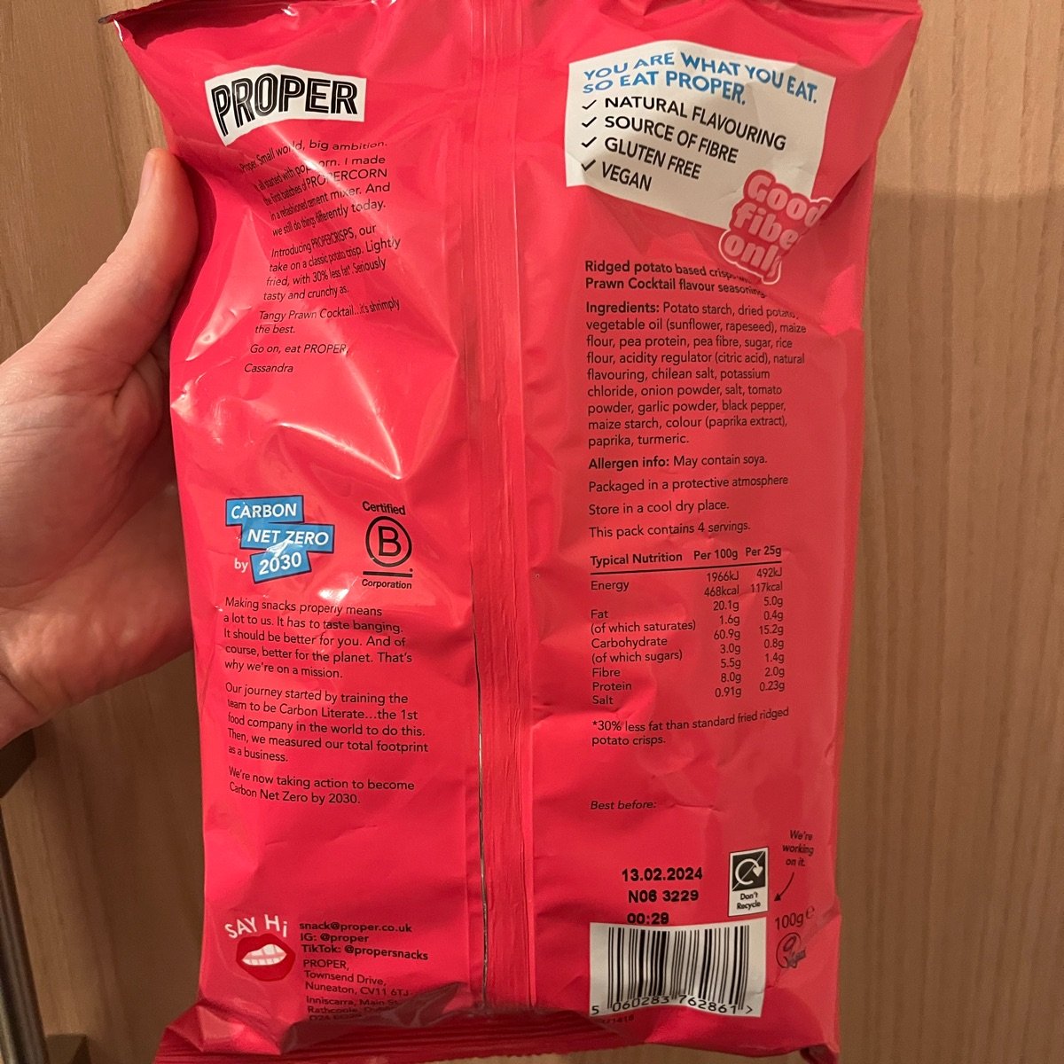 Prawn Cocktail Crisps from Proper Crisps - Vegan Product Reviews ...