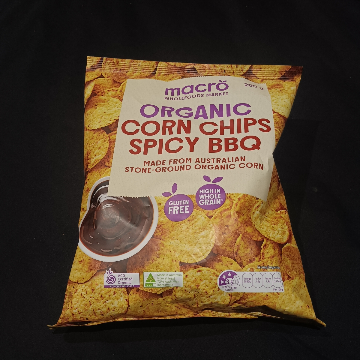 Spicy Bbq flavoured corn chips at Macro Wholefoods Market - Review by ...