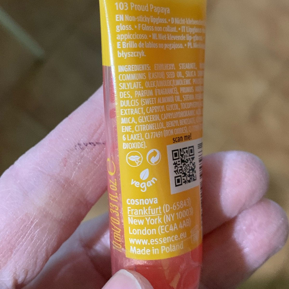 juicy bomb shiny lipgloss 103 PROUD PAPAYA from Essence - Vegan Product Reviews & Ratings | abillion