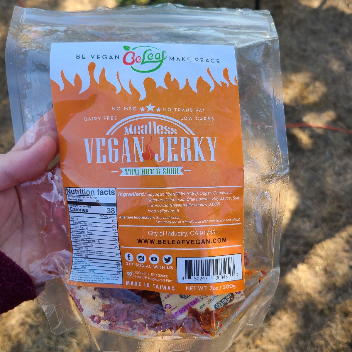 Meatless Jerky Thai Hot and Sour from BeLeaf Vegan - Vegan Product Reviews & Ratings | abillion