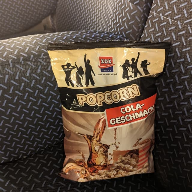 Pop corn Cola-Geschmack from Xox snacks - Vegan Product Reviews ...