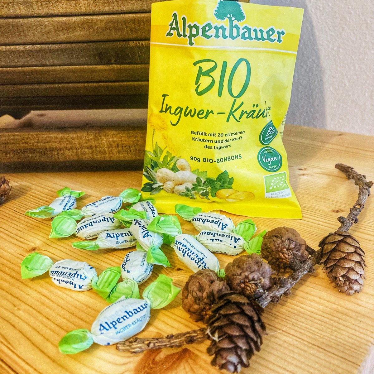 BIO Ingwer-Kräuter • Bio-Bonbons from Alpenbauer - Vegan Product ...