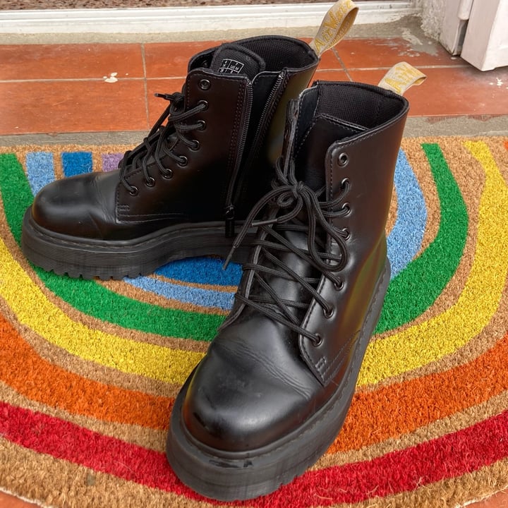 Dr. Martens Vegan Jadon II Mono Black Felix Rub Off-Boots Platform ...