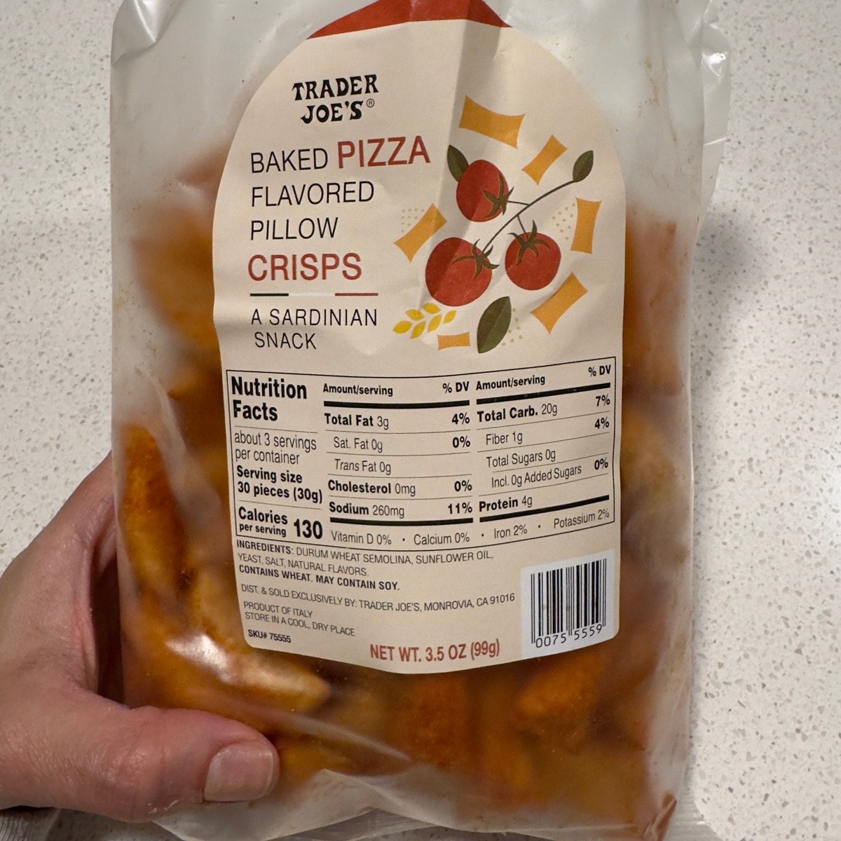 BAKED PIZZA FLAVORED PILLOW CRISPS from Trader Joe's - Vegan Product ...