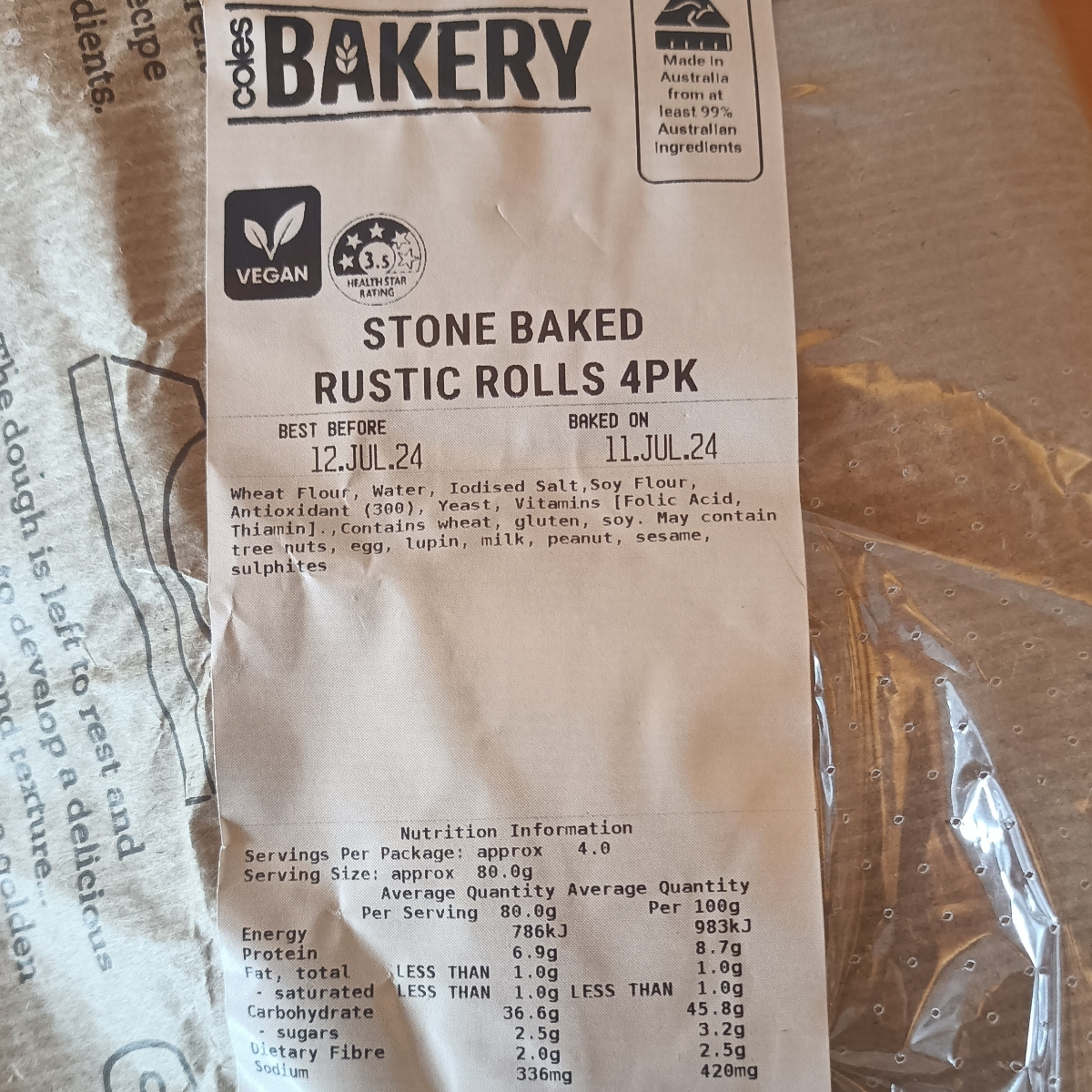 Coles Bakery Stone Baked Rustic Rolls Reviews | abillion