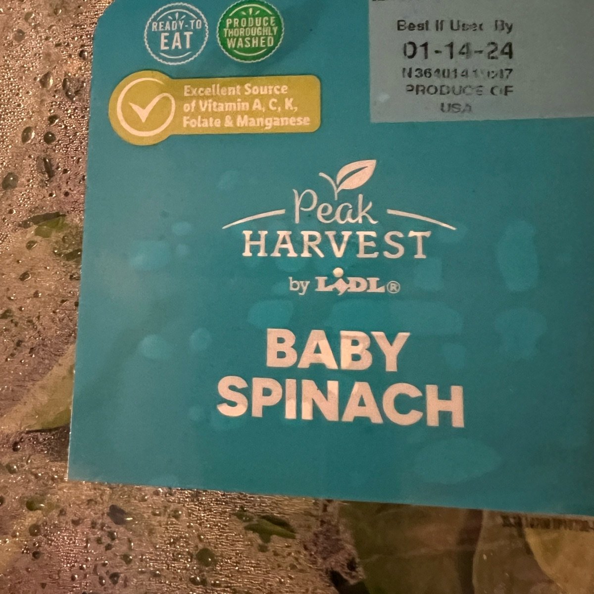 baby spinach from Lidl peak harvest - Vegan Product Reviews & Ratings | abillion