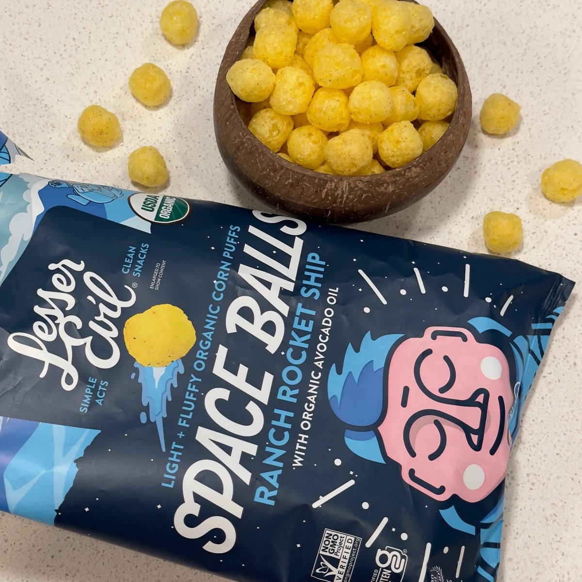 Space Balls Ranch Rocket Ship from Lesser Evil Snacks - Vegan Product ...