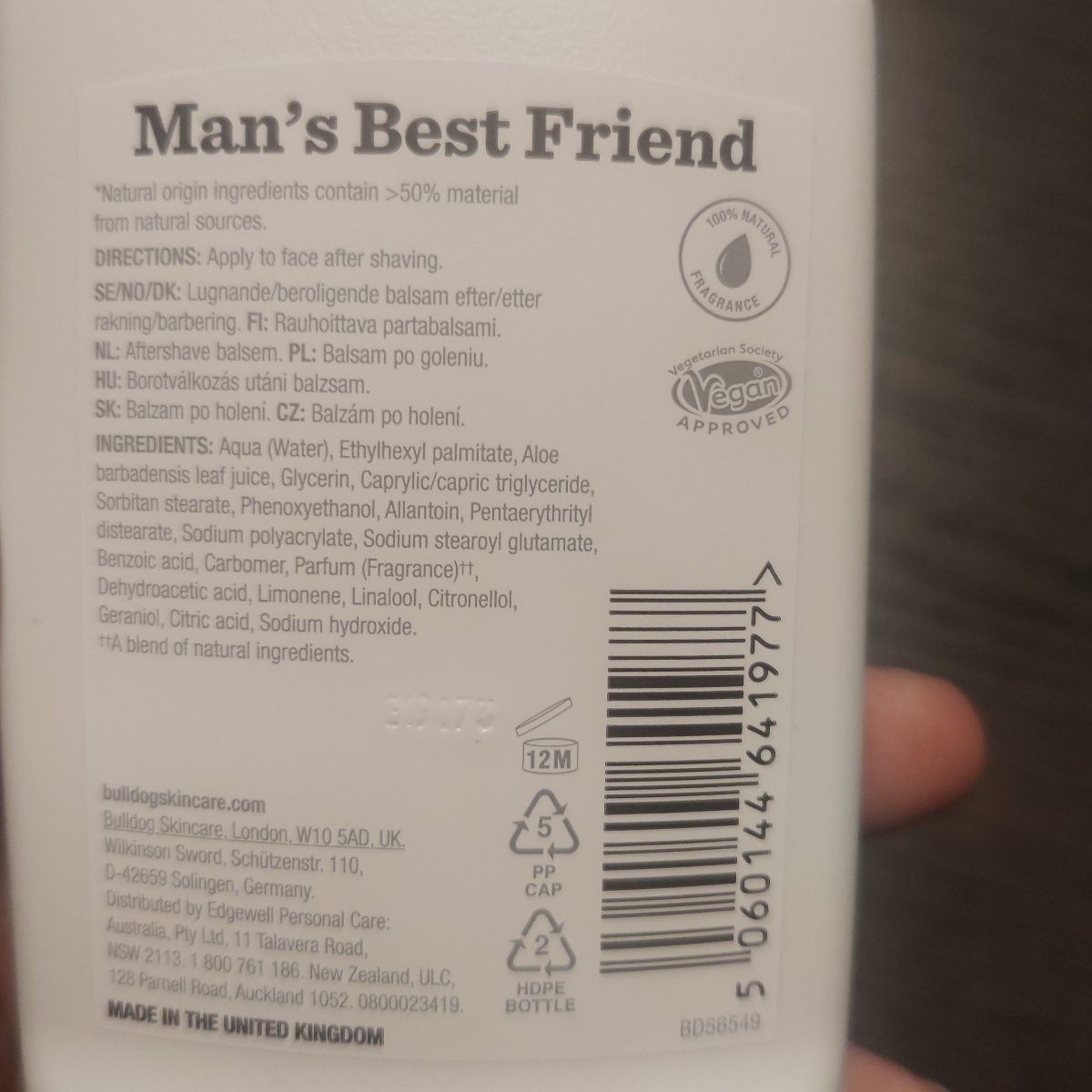 original aftershave balm from Bull Dog Skin Care for Men - Vegan ...