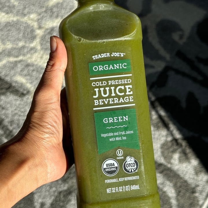 Trader Joe's Organic cold pressed juice beverage Green Review | abillion