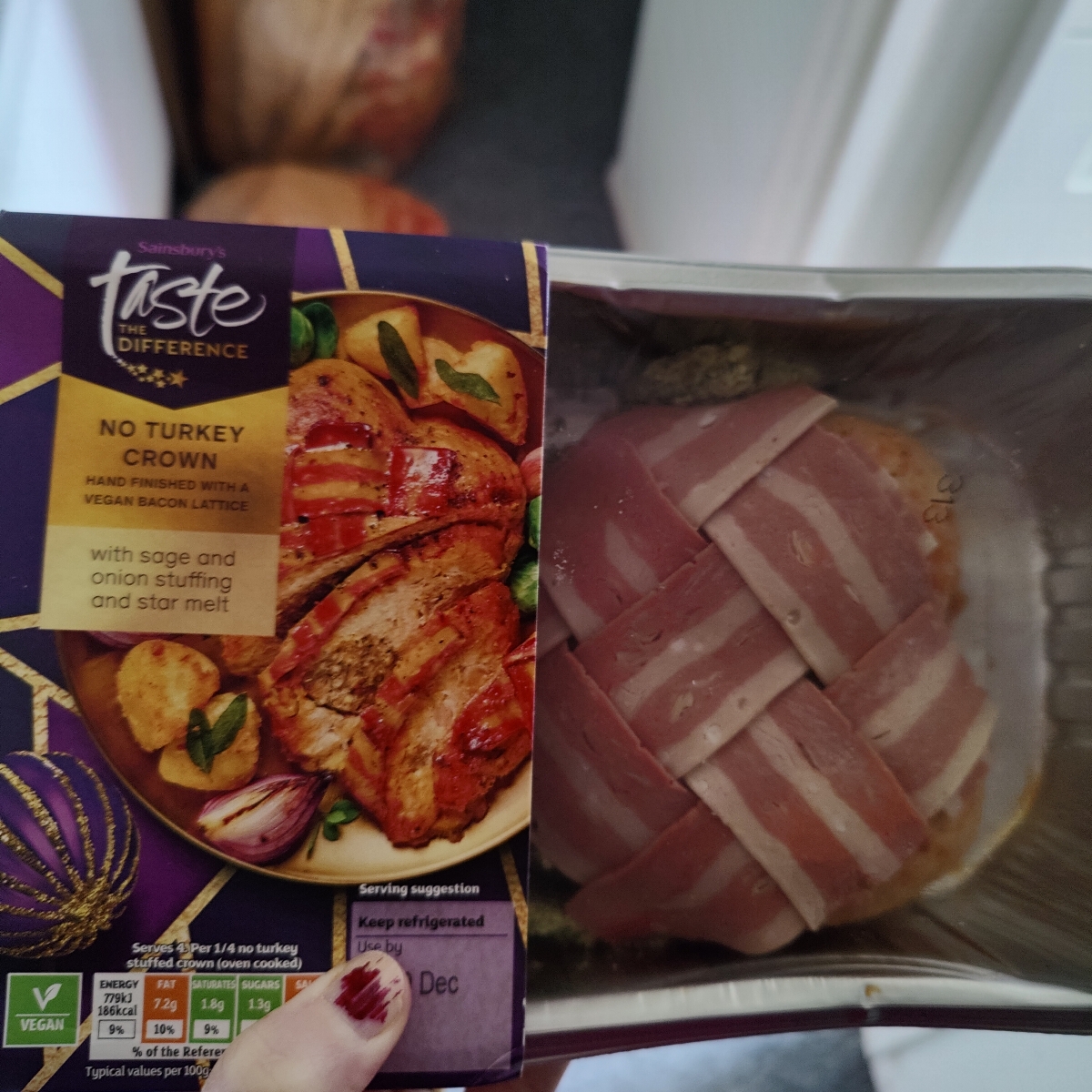 No Turkey Crown With A Vegan Bacon Lattice from Sainsbury’s Taste The ...