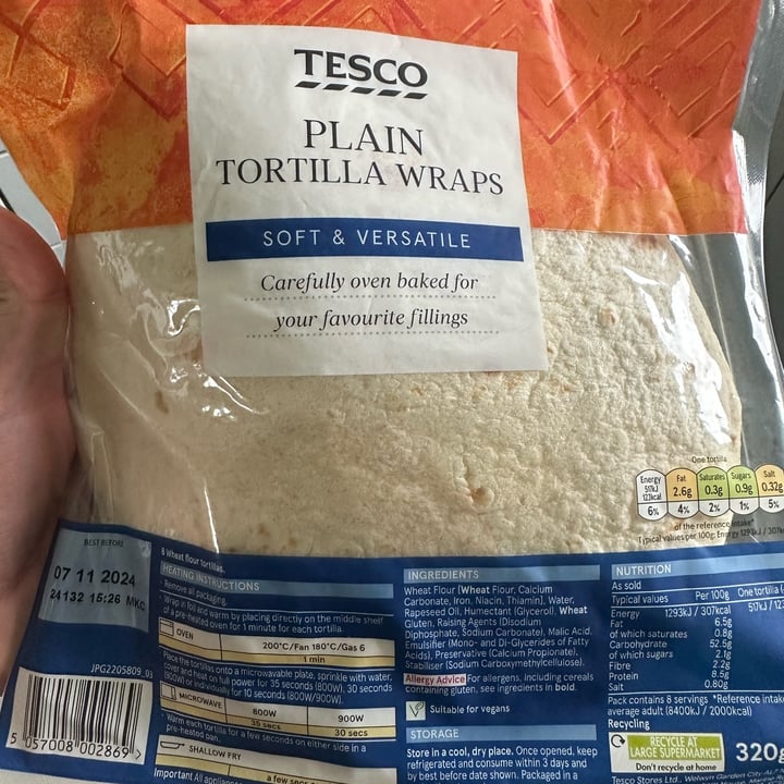 Tesco 8 White Tortilla Wraps Light & Soft Review | abillion