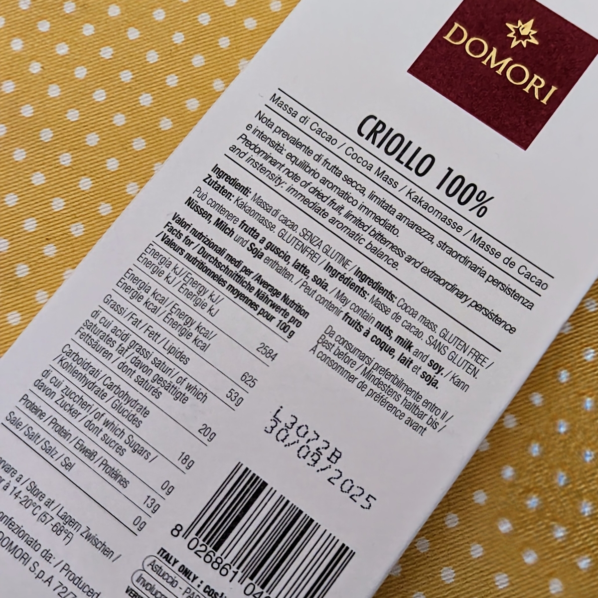 100% Cacao Criollo from Domori - Vegan Product Reviews & Ratings | abillion