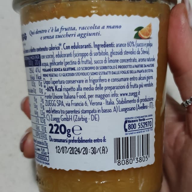 marmelata arance senza zuccheri aggiunti from Zuegg - Vegan Product ...
