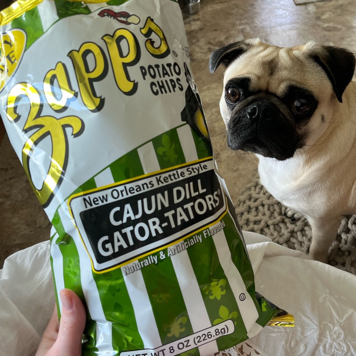 Cajun Dill Gator-Tator Kettle Potato Chips from Zapp's - Vegan Product ...