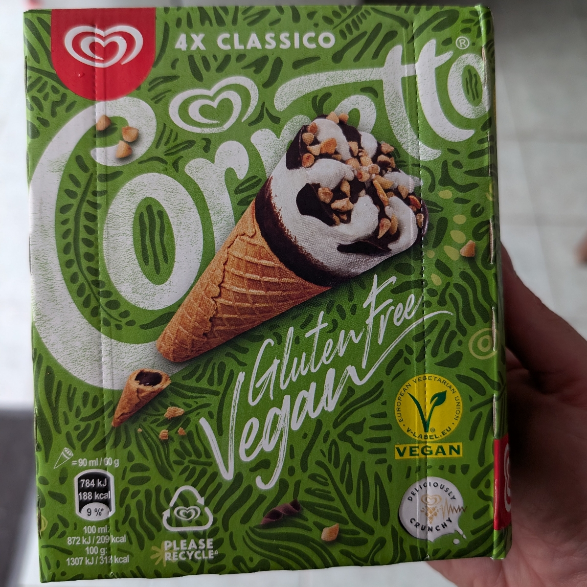 4x Classico Cornetto (Gluten-Free, Vegan) from Cornetto - Vegan Product ...