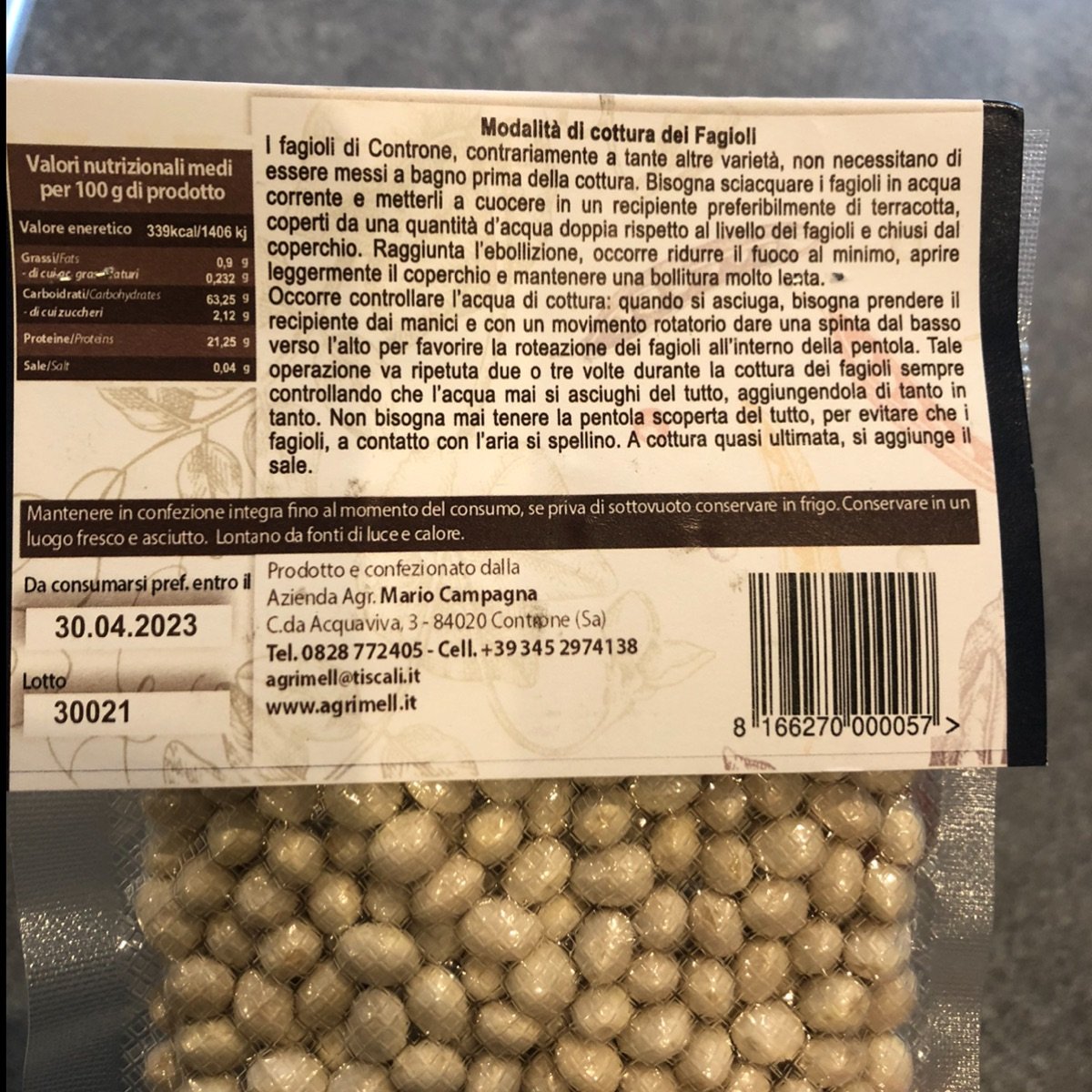 Avaliações de Fagiolo di Controne da Agrimell | abillion