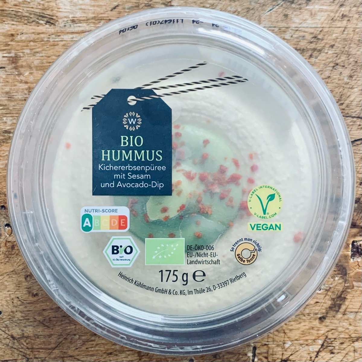 Bio Hummus Con Sesamo E Avocado from W - Vegan Product Reviews ...